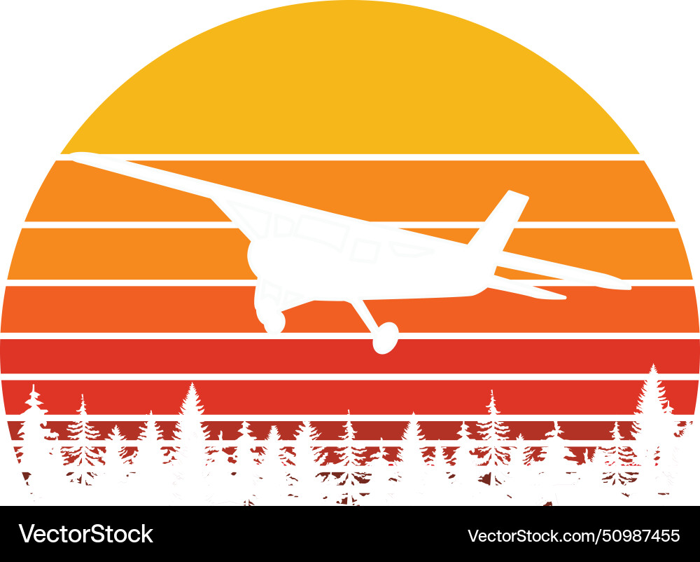 C172 pilot aircraft flying aviation retro Vector Image