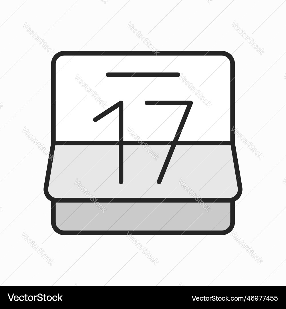 Calendar date schedule 17 day outline icon Vector Image