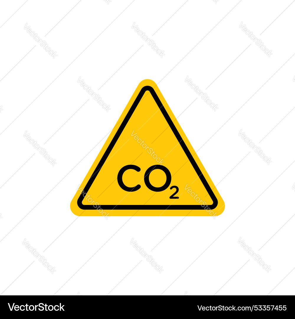 Co2 warning sign icon set alert for carbon Vector Image