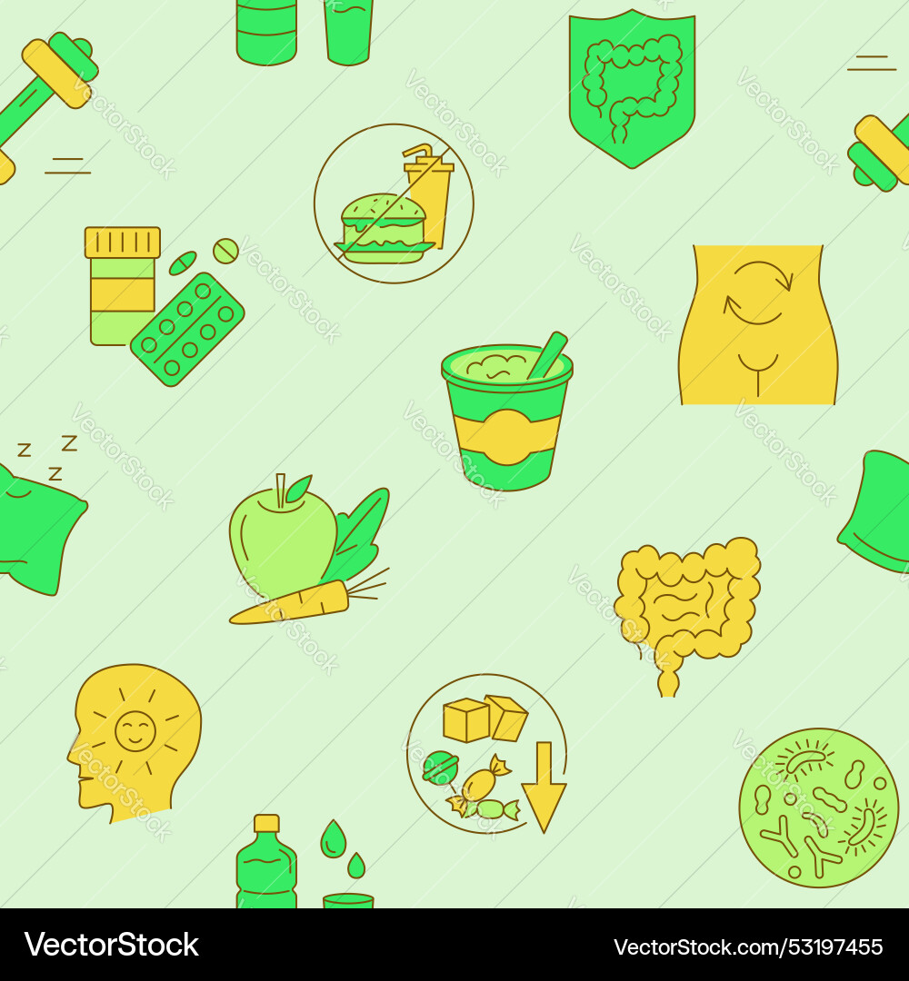 Digestive system health seamless pattern healthy Vector Image