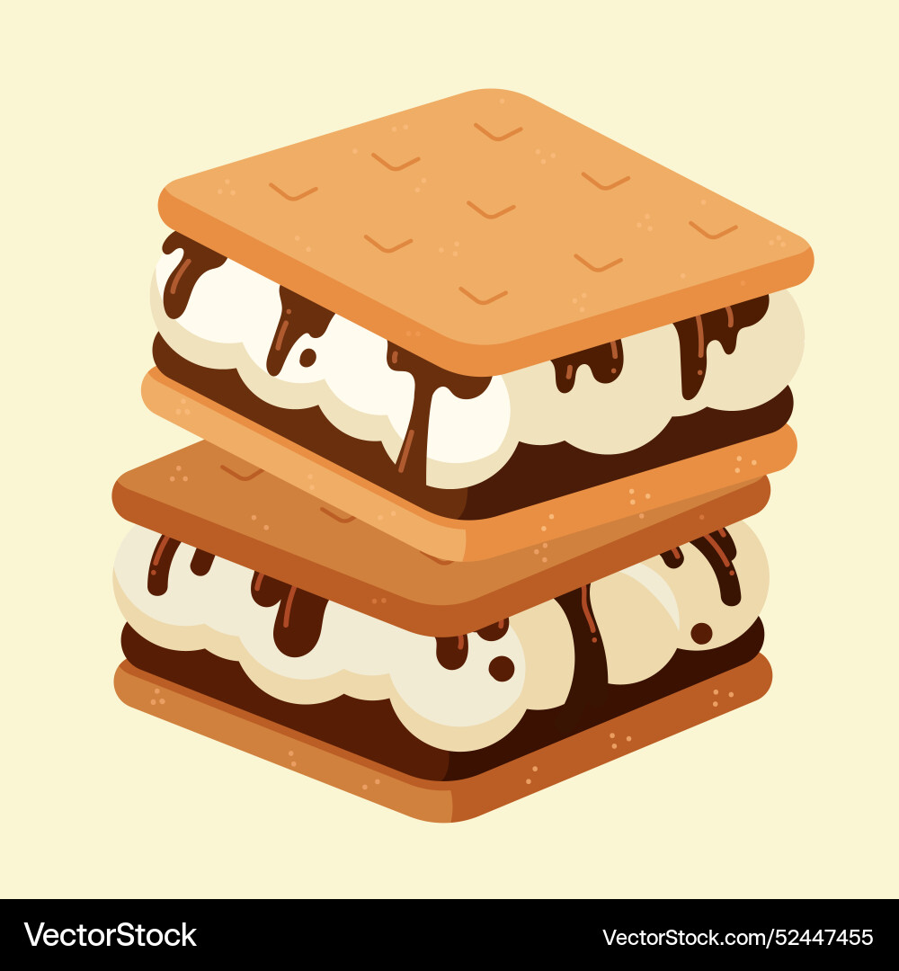 Flat design delicious smore Royalty Free Vector Image