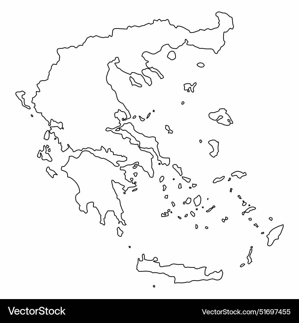 Greece outline map Royalty Free Vector Image - VectorStock