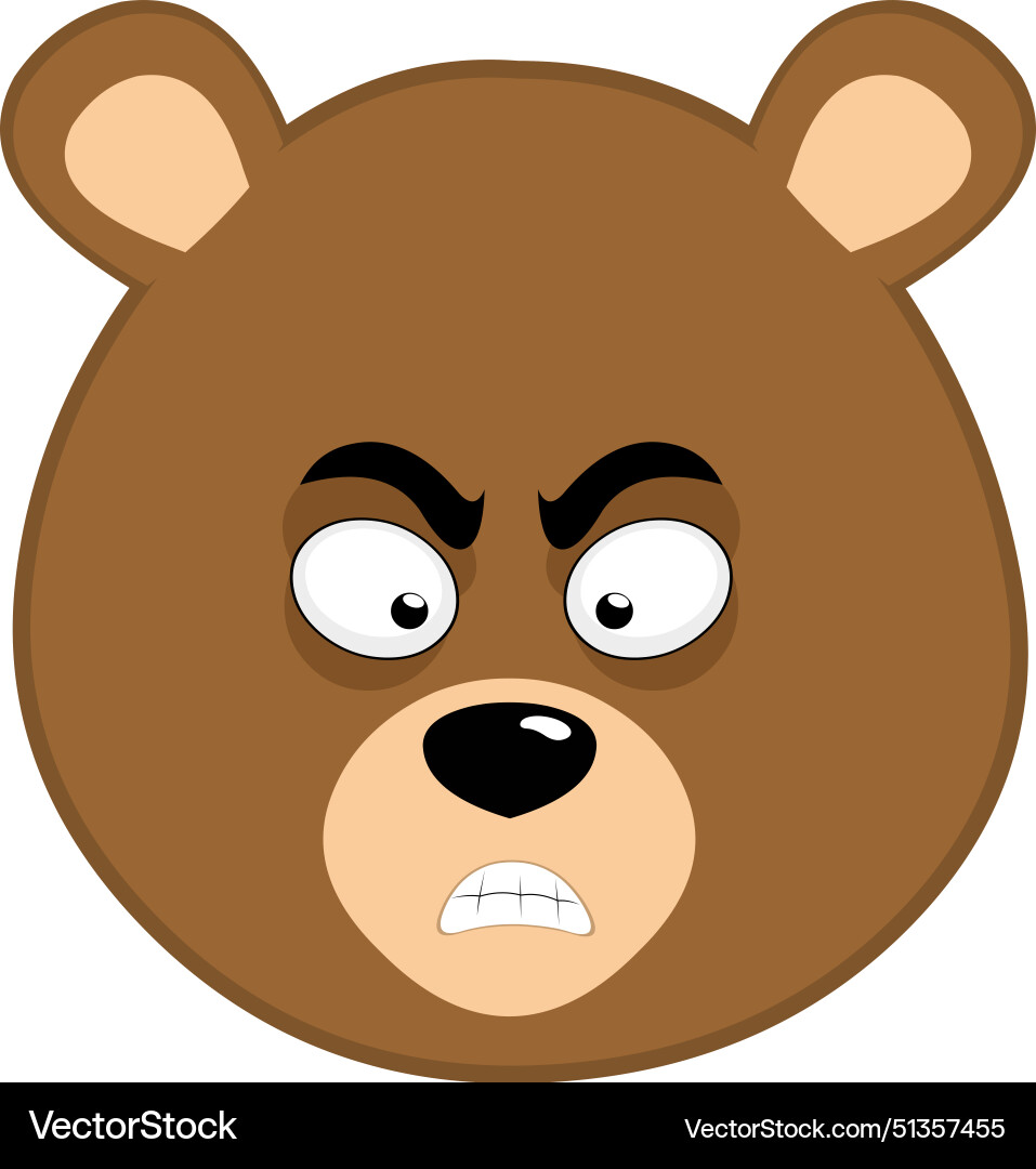 Grizzly bear angry expression Royalty Free Vector Image