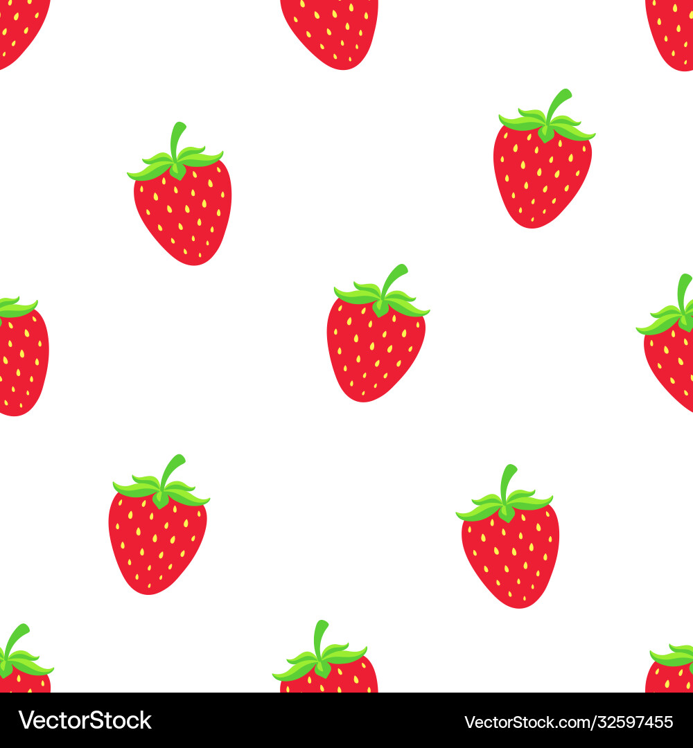 Pattern with sweet red strawberry Royalty Free Vector Image