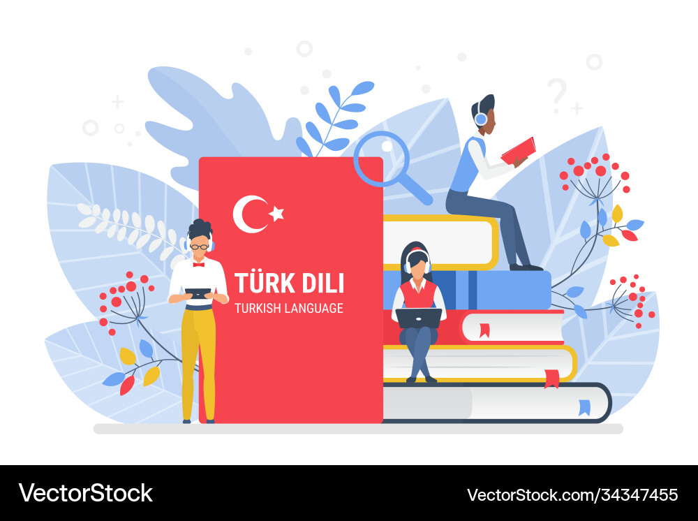 People learning turkish language Royalty Free Vector Image