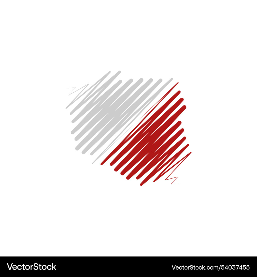 Poland country map stylized line border icon Vector Image