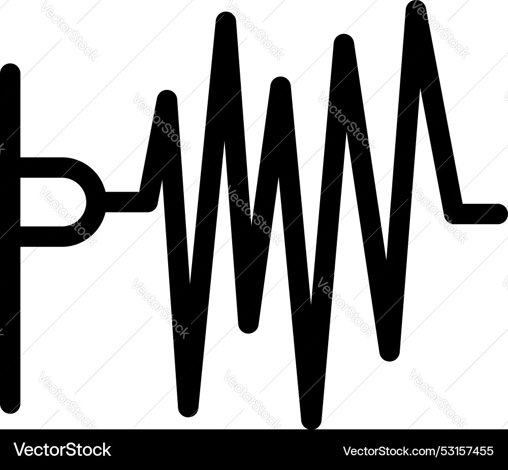Seismograph recording earthquake wave vibration Vector Image