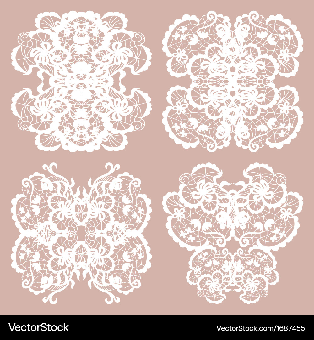 Set of lace ornaments Royalty Free Vector Image