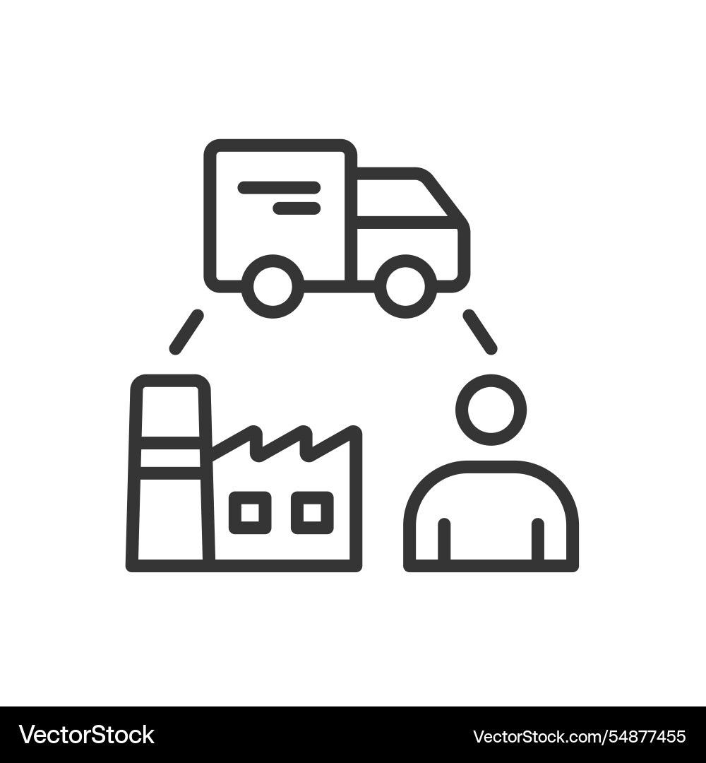 Supply chain icon in line design Royalty Free Vector Image