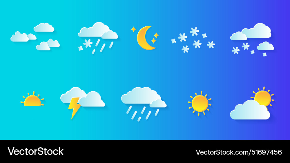 A beautiful moon wind and clouds the sun Vector Image