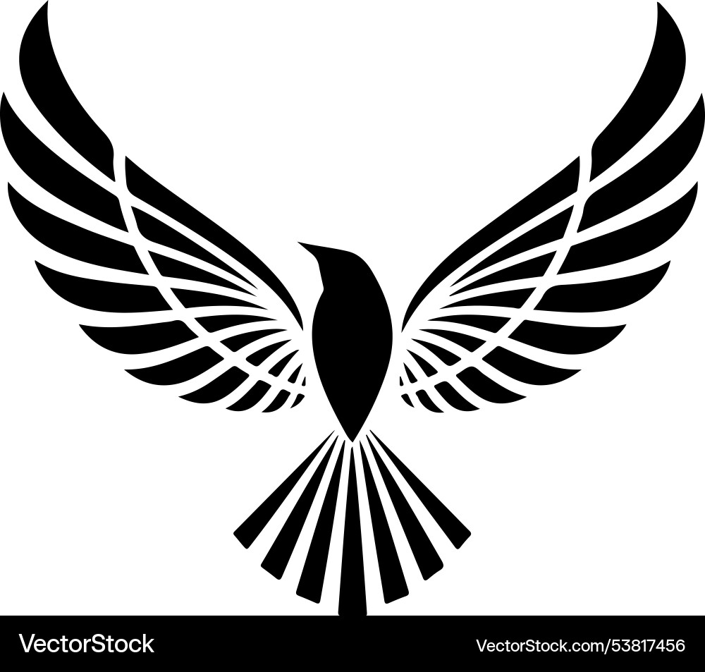 Eine fliegende Vogelsilhouette Kunst Lizenzfreier Vektor