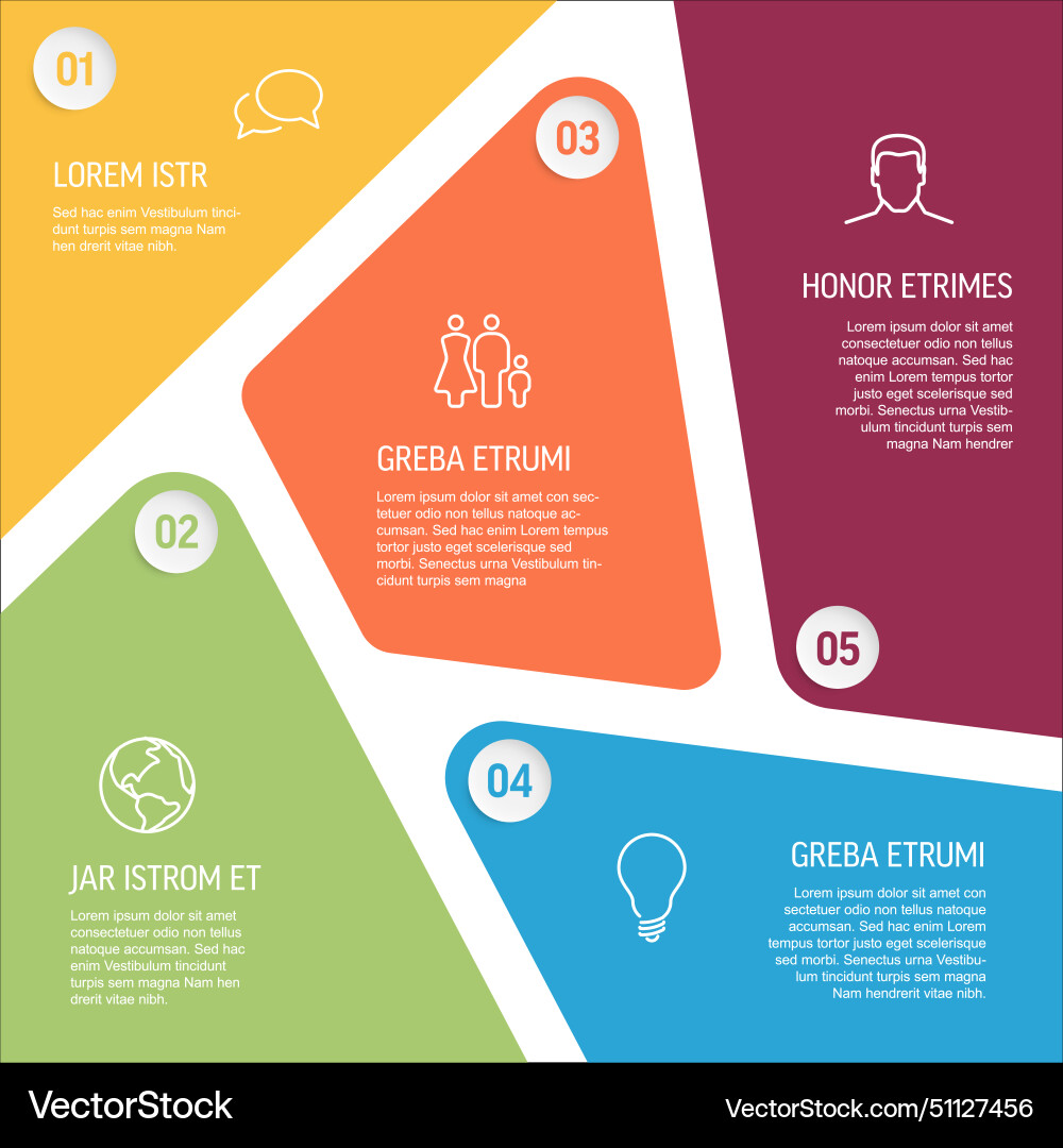 Abstract infographic template with 5 steps Vector Image