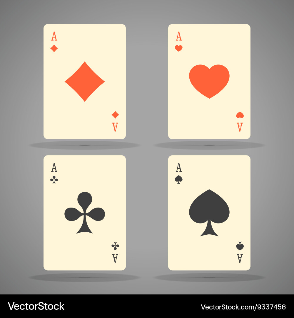 Aces playing cards set of ace Royalty Free Vector Image
