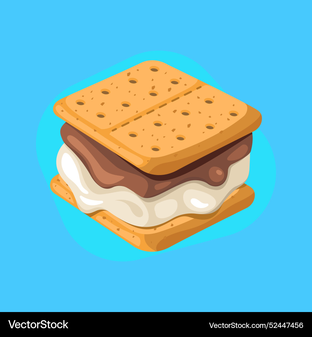 Flat design delicious smore Royalty Free Vector Image