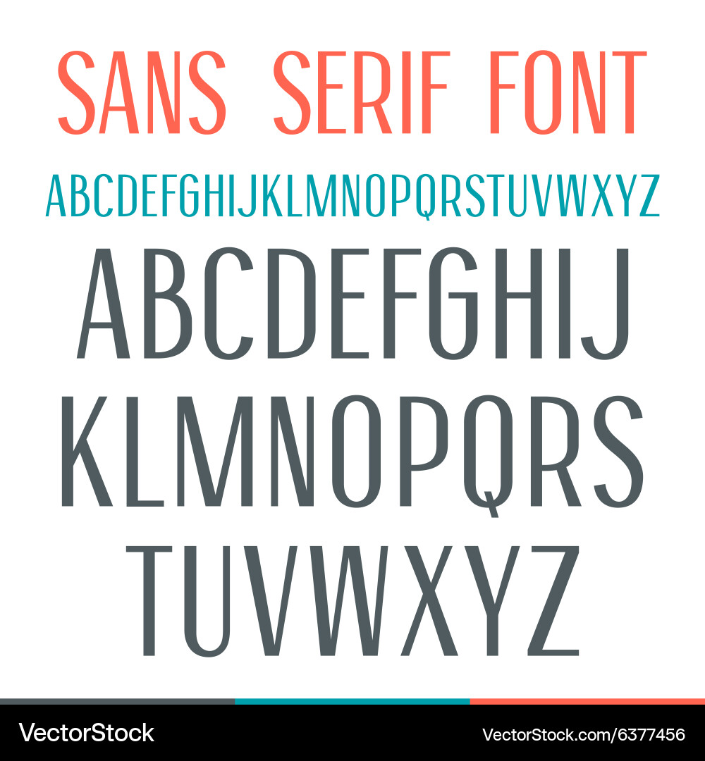 Modern Narrow Sans Serif Font Royalty Free Vector Image