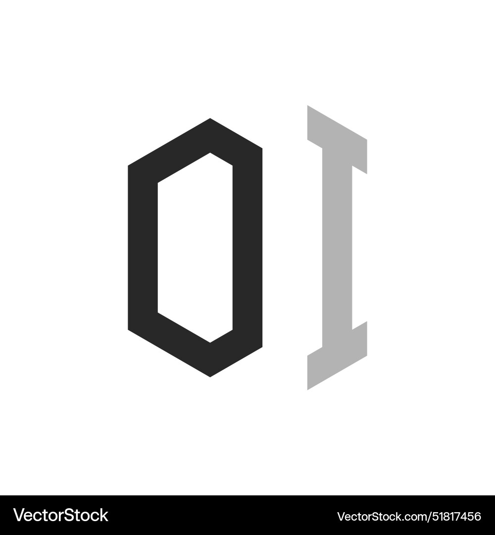 Modern unique hexagon letter oi logo design Vector Image