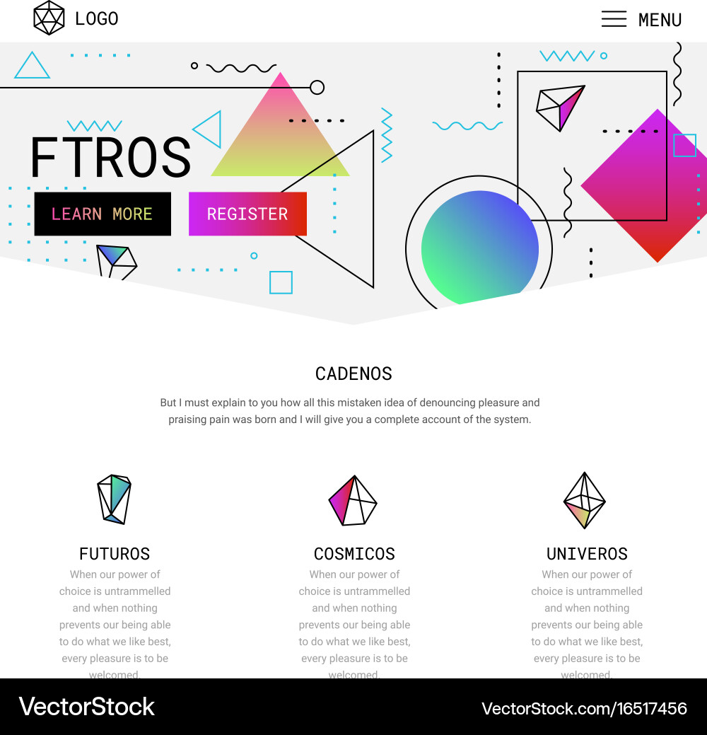 One page website design Royalty Free Vector Image
