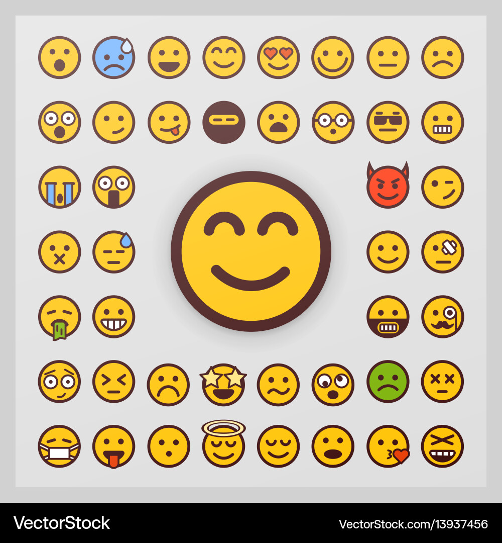 Set of emoticon isolated on white Royalty Free Vector Image