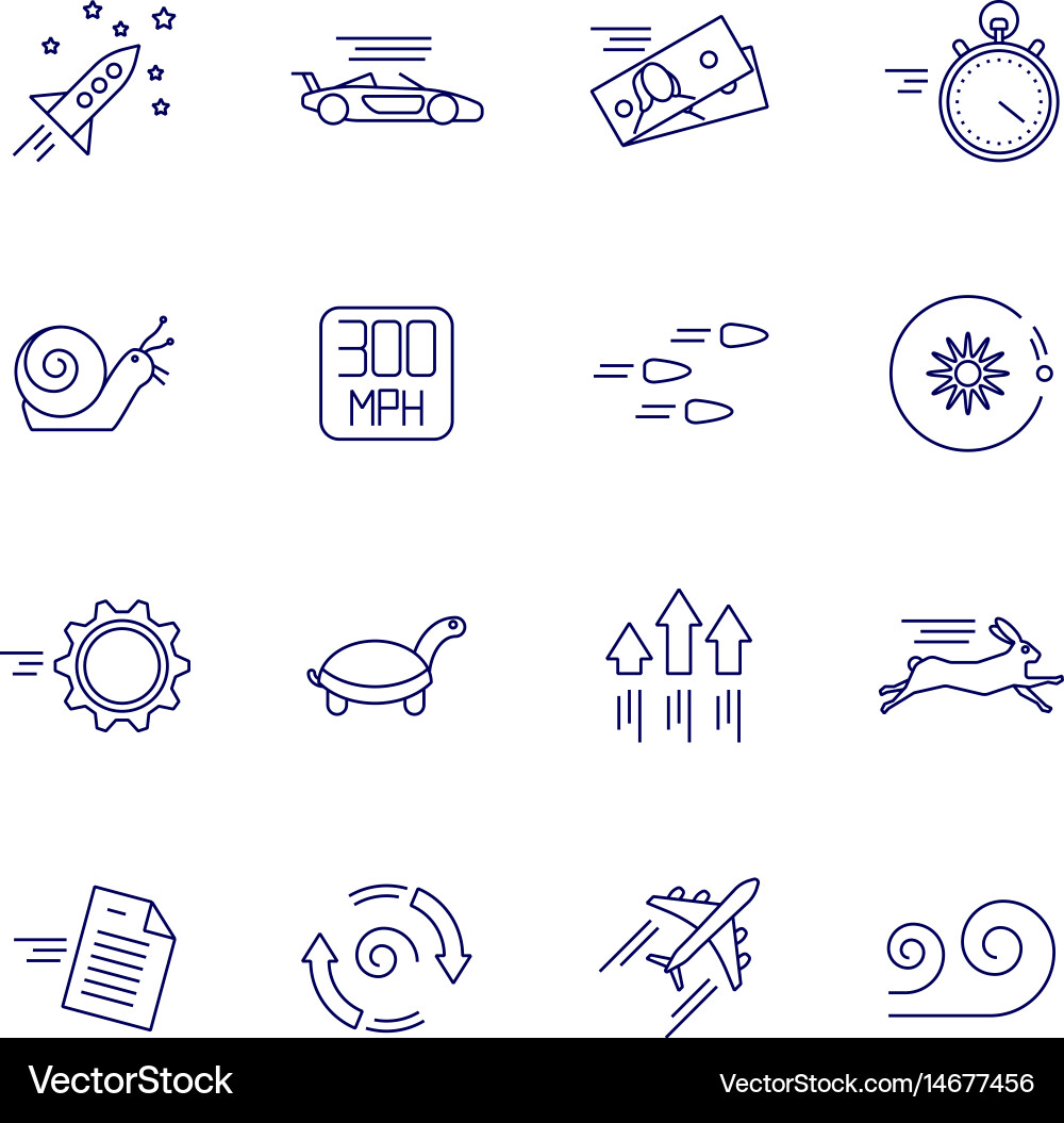 Speed and Motion Icons - Fast & Slow Vector Image