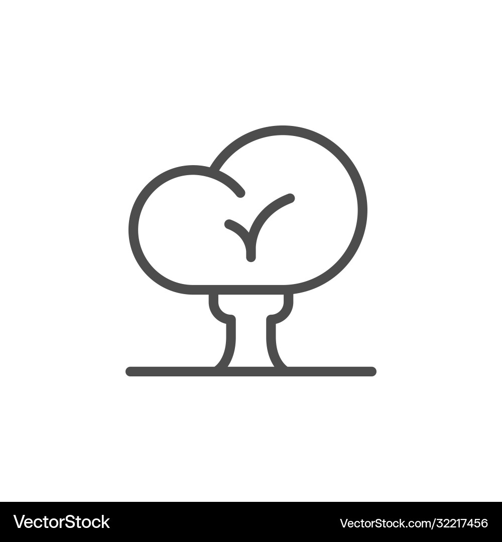 Tree line outline icon and plant sign Royalty Free Vector