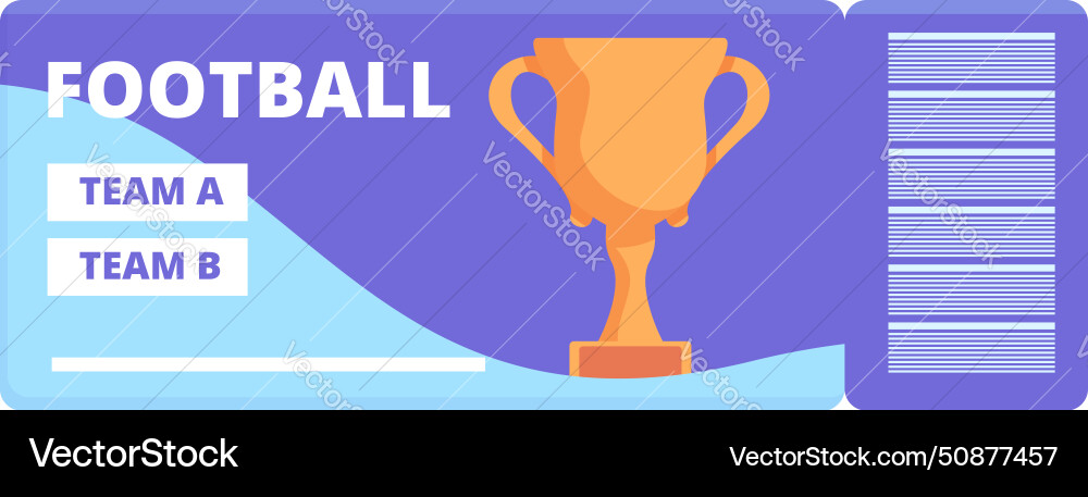 Football ticket final cup icon cartoon Royalty Free Vector