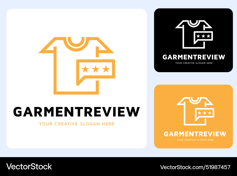 Garment review logo design template Royalty Free Vector