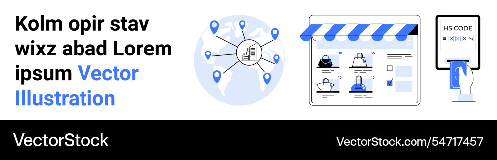 Global e-commerce network and online shopping Vector Image