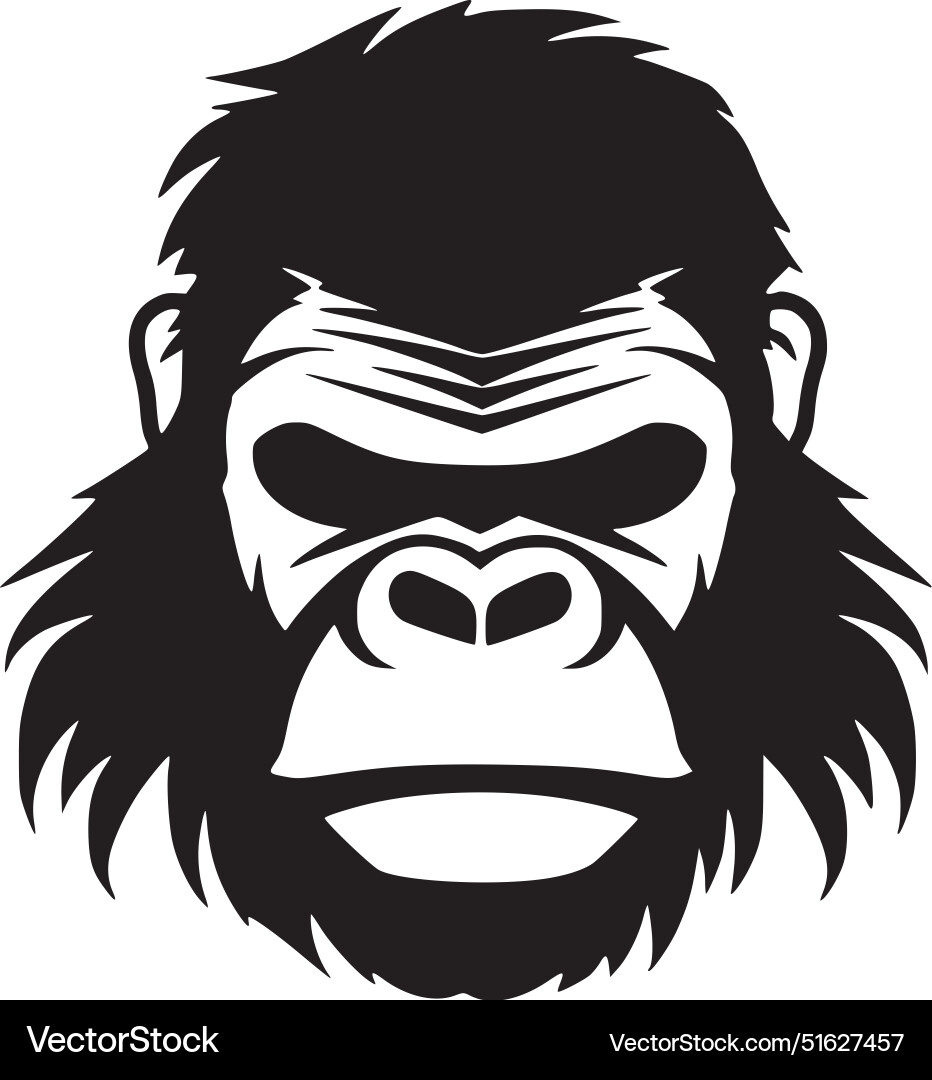 Gorilla - minimalist and flat logo Royalty Free Vector Image