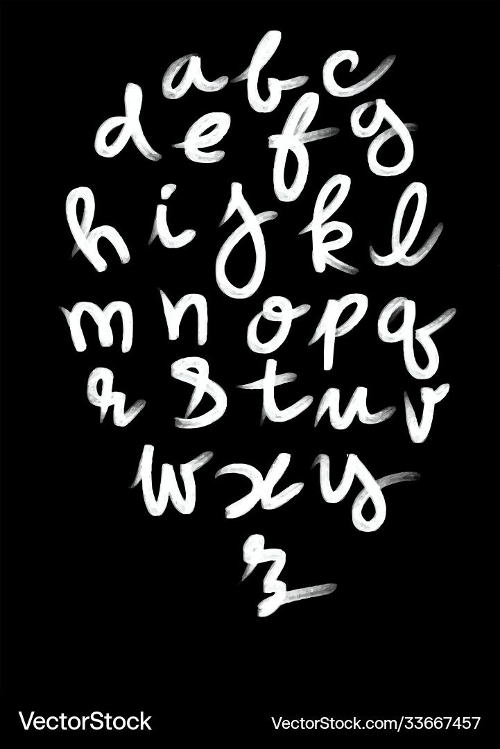 Hand made brush and ink typeface handwritten Vector Image