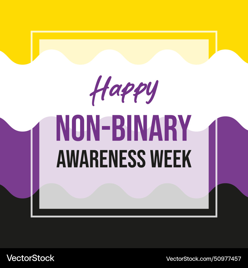 Happy non-binary awareness week poster Royalty Free Vector