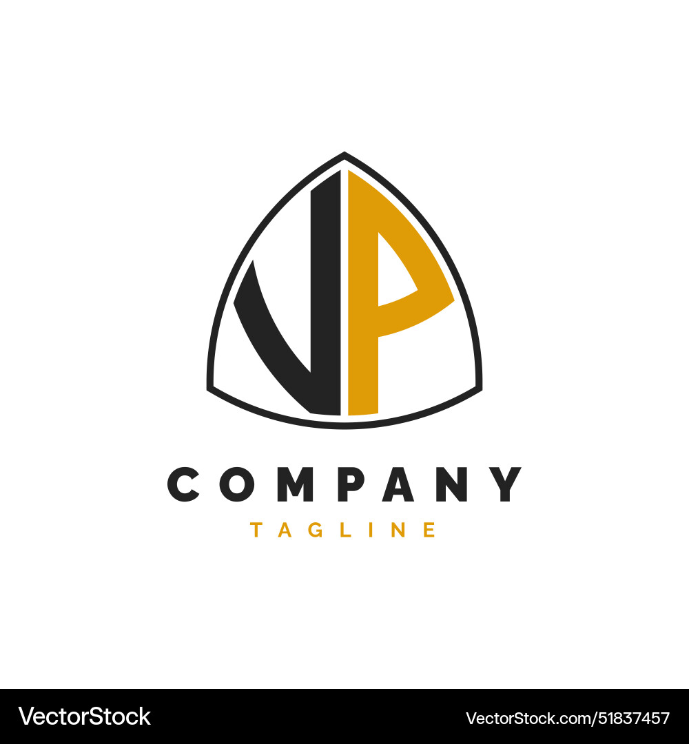 Initial letter vp logo design alphabet Royalty Free Vector