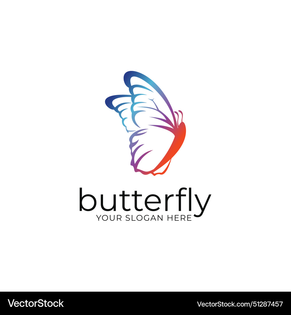 Modern butterfly logo image Royalty Free Vector Image