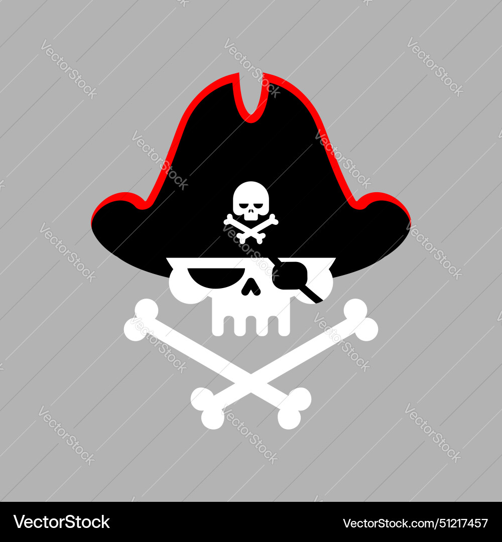 Pirate skull and crossbones logo Royalty Free Vector Image