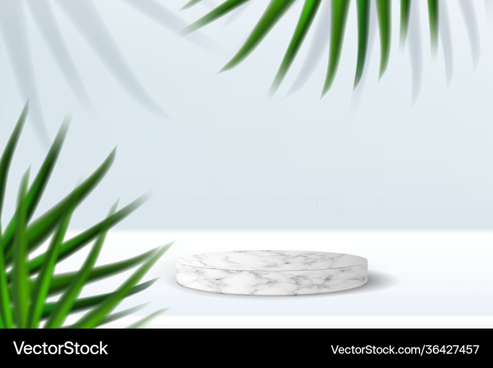White marble platform for product presentation Vector Image
