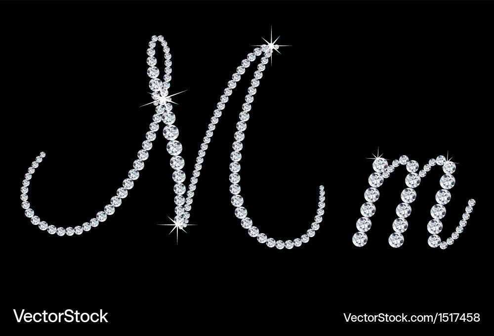 Diamond Letter M Set Royalty Free Vector Image