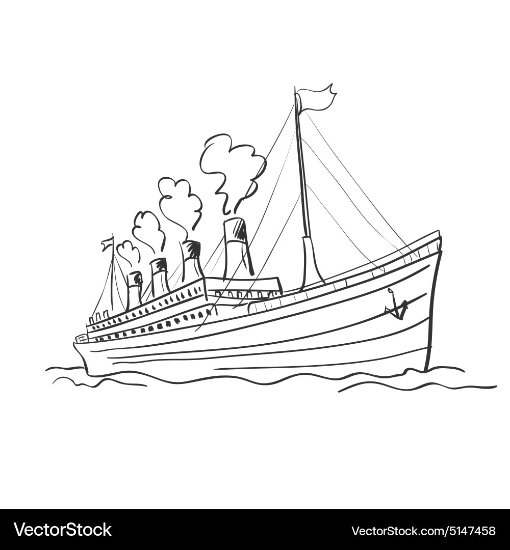 Doodle ship Royalty Free Vector Image - VectorStock