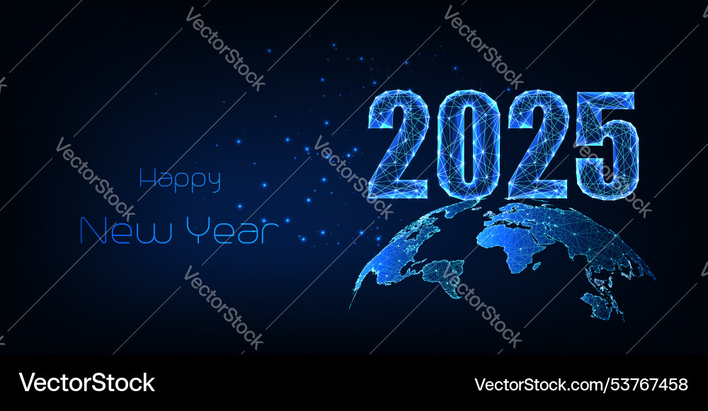 Futuristic 2025 New Year Celebration Royalty Free Vector