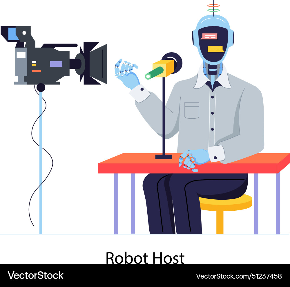 Robot host Royalty Free Vector Image - VectorStock Robot host Royalty Free Vector Image - VectorStock