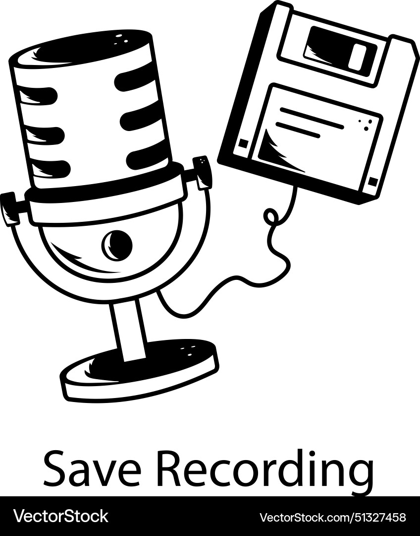 Save recording Royalty Free Vector Image - VectorStock