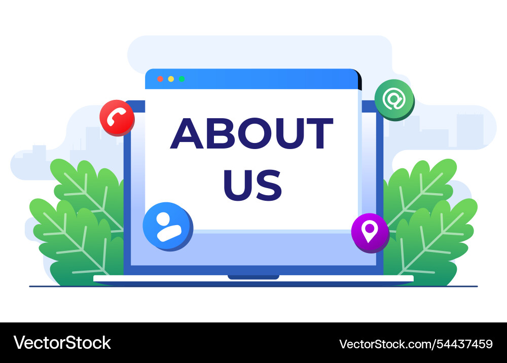 About us metaphor company information flat Vector Image