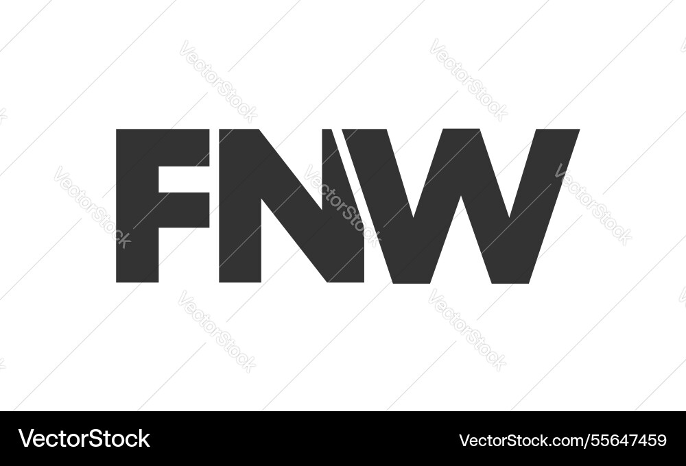 Fnw logo design template with strong and modern Vector Image