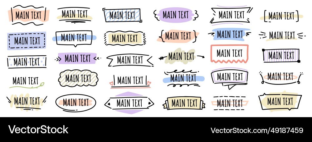 Handwritten Doodle Title Frame Royalty Free Vector Image