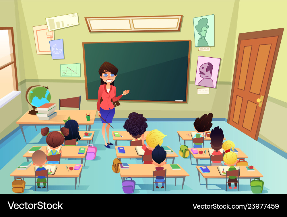 Lesson in elementary school cartoon Royalty Free Vector
