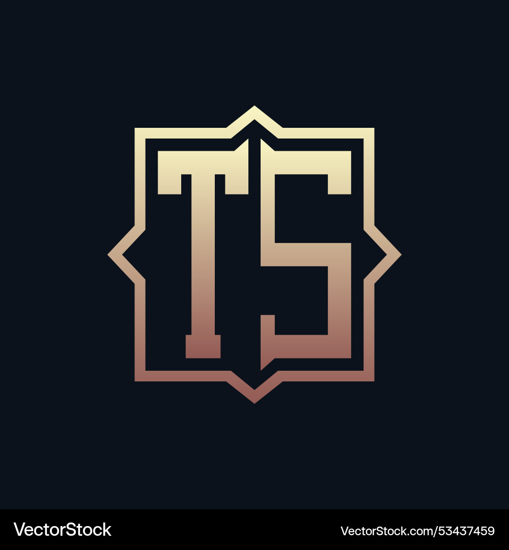 Luxury initial ts monogram logo design elegant Vector Image