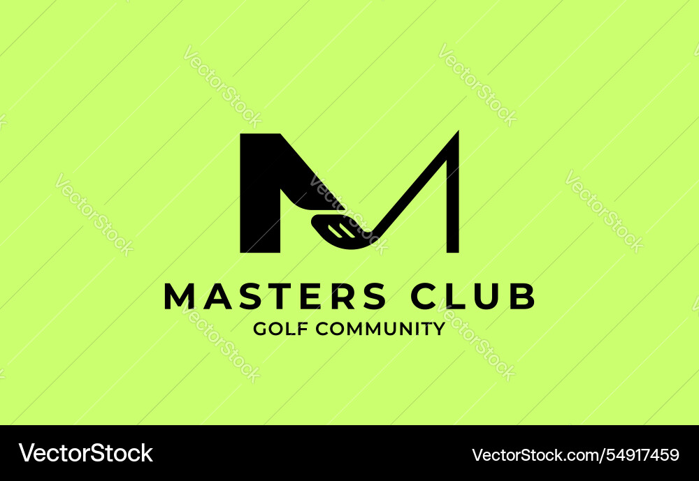 Monogram Golf Logo - M & Golf Ball Royalty Free Vector
