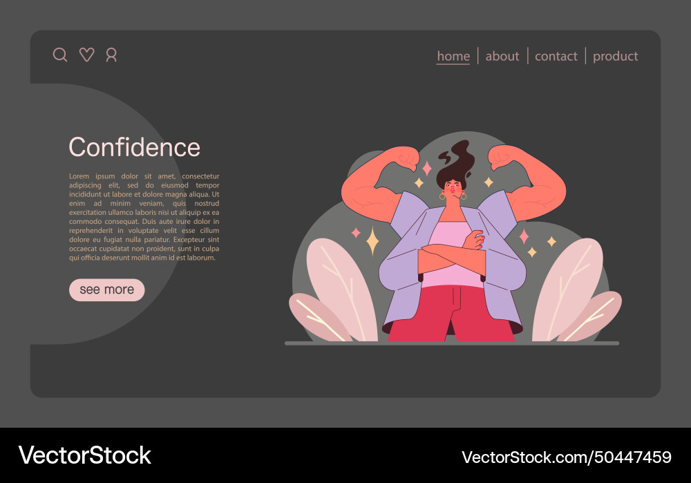 Power of confidence flat Royalty Free Vector Image