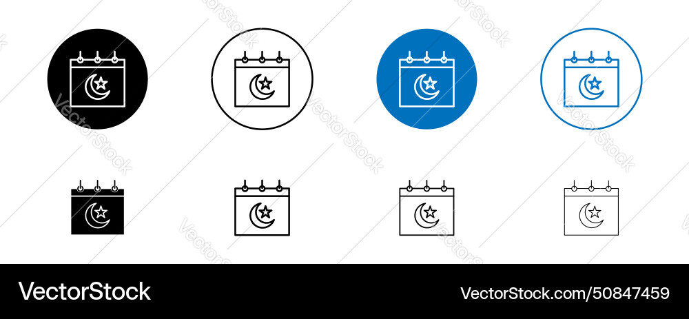 Ramadan calendar icon set islamic calender Vector Image