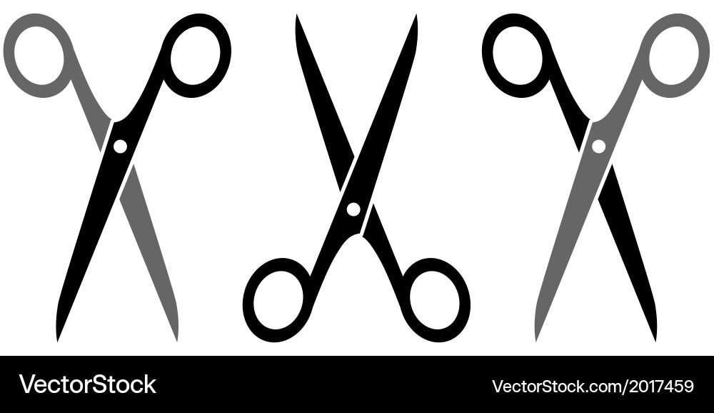 Set three scissors Royalty Free Vector Image - VectorStock