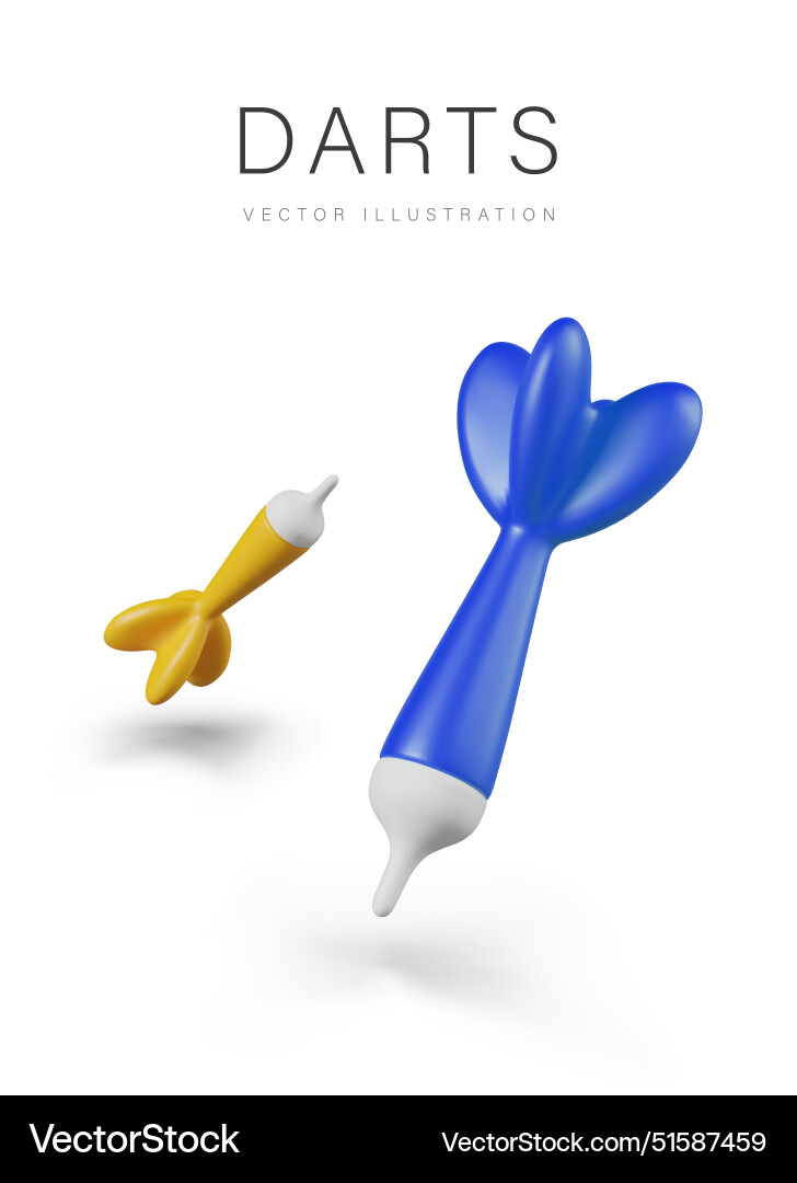 Yellow and blue darts needle in different Vector Image
