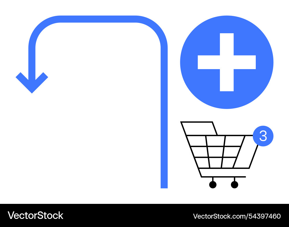 Adding items to online shopping cart with a plus Vector Image